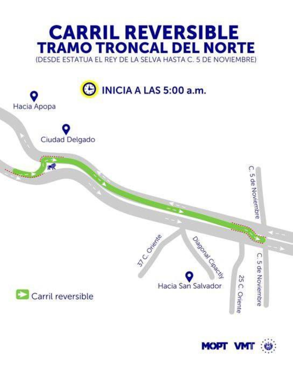 Abren carril reversible en la carretera Troncal del Norte - Diario El Mundo