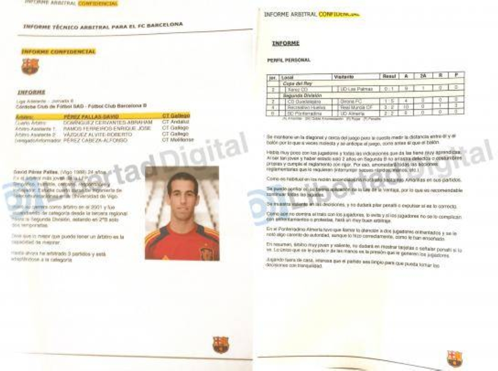 Salen a la luz los informes arbitrales que recibió el Barça por parte ...
