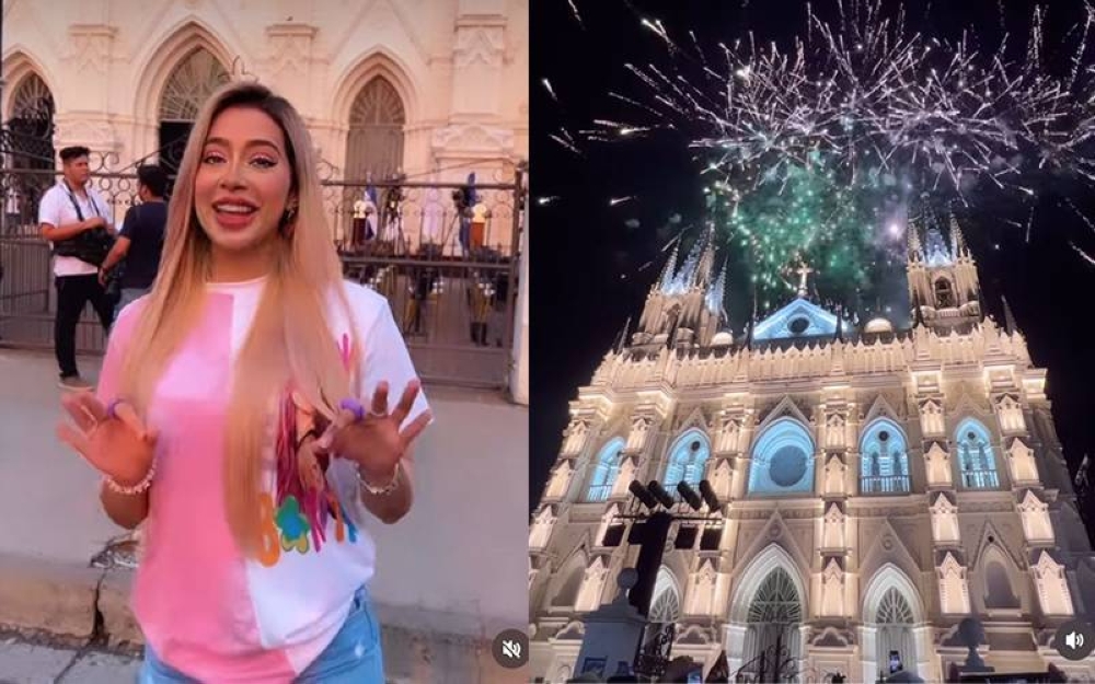 La guapa Elízabeth Cáder nos muestra la iluminación de la catedral de ...